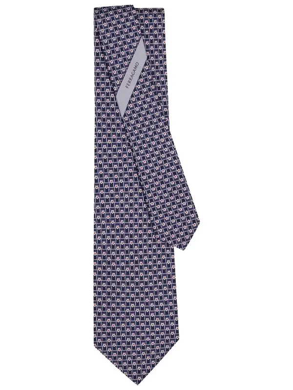 FERRAGAMO Tournament Print Silk Tie