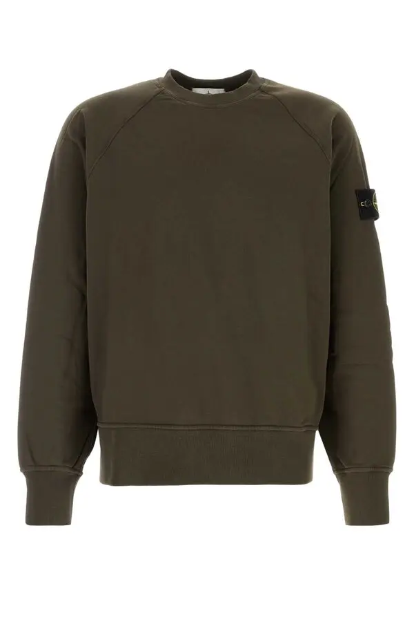 Stone Island Khaki Cotton Sweatshirt - Green