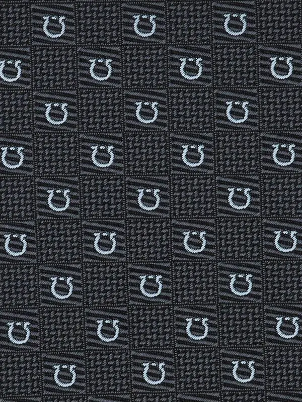 FERRAGAMO Gancini Silk Jaquard Tie - Gray