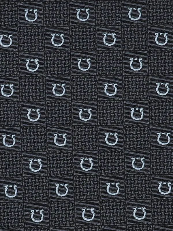 FERRAGAMO Gancini Silk Jaquard Neck Tie - Gray