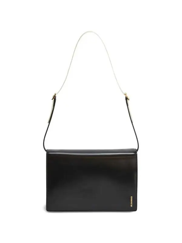 JIL SANDER Small File Leather Shoulder Bag - Black