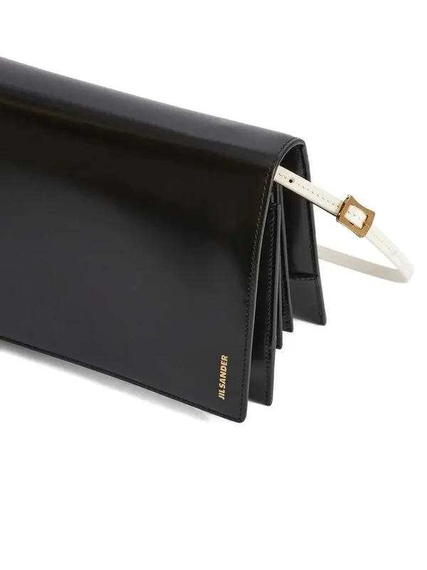 JIL SANDER Small File Leather Shoulder Bag - Black