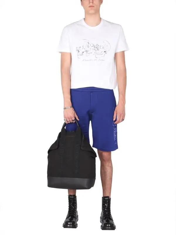 Alexander McQueen Embroidered Logo Shorts
