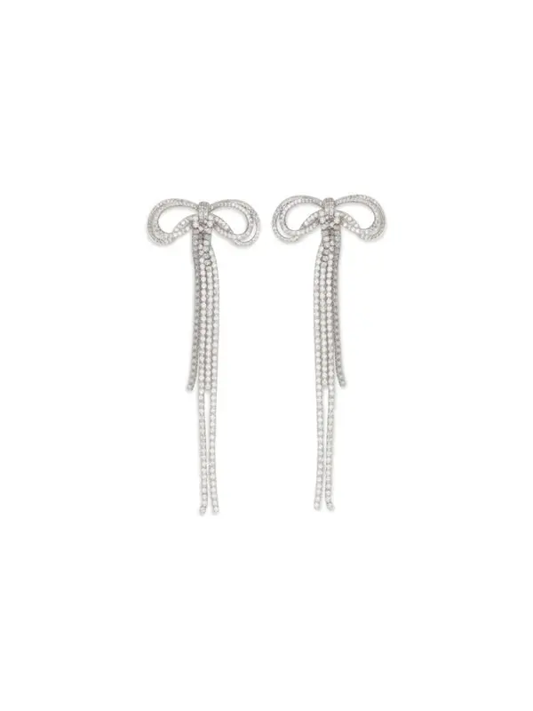 SELF-PORTRAIT Double Crystal Bow Earrings