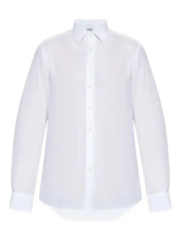 Etro Cotton Jacquard Shirt With Gecko Motif - White