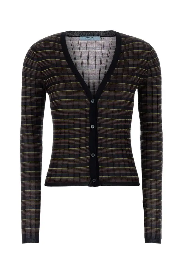 Prada Embroidered Knit Cardigan