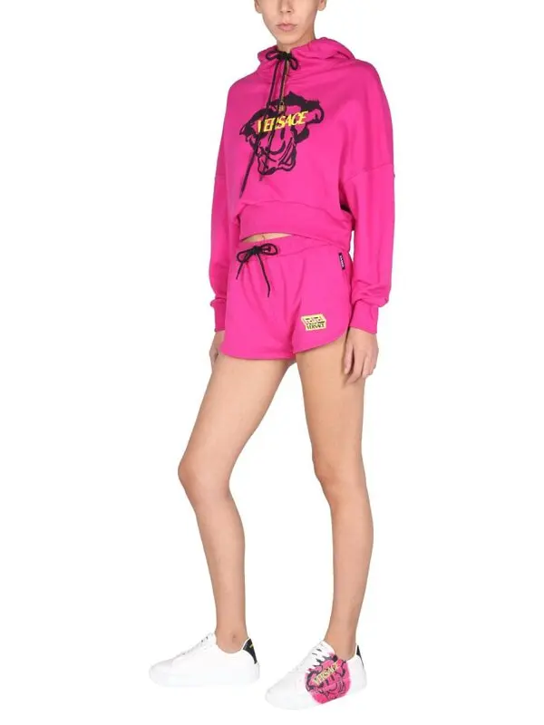 Versace Shorts With Greek Logo Patch