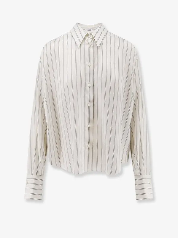 Brunello Cucinelli Striped Silk Shirt