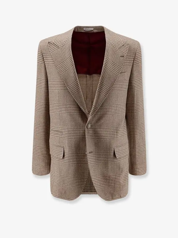 Brunello Cucinelli Single-breasted Wool And Cashmere Blazer - Brown