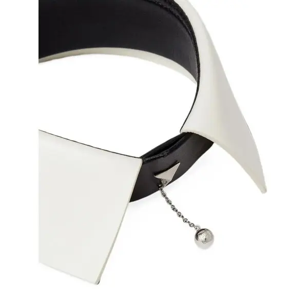 Fendi Leather Collar Necklace - White