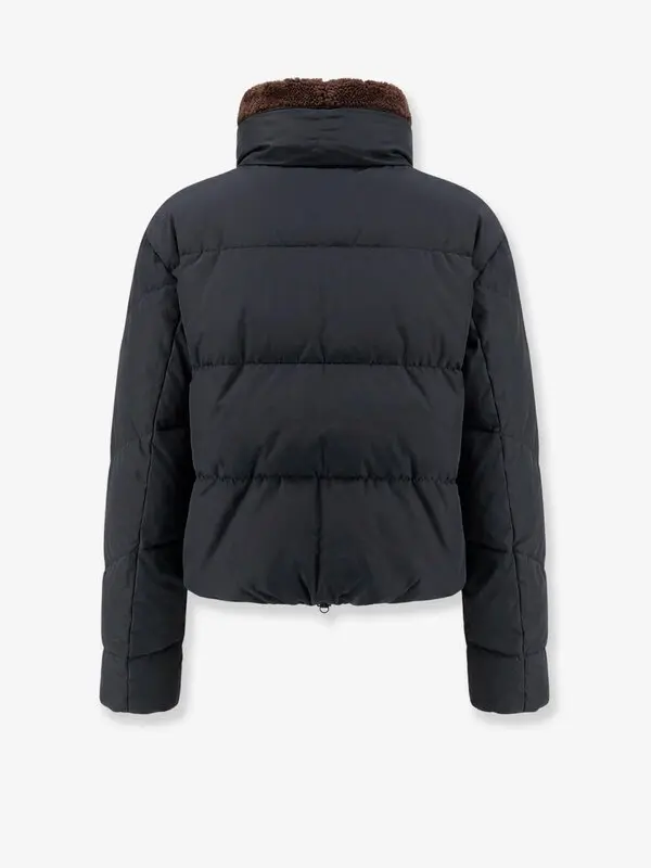 Brunello Cucinelli Down Jacket With Shearling Collar - Multicolor