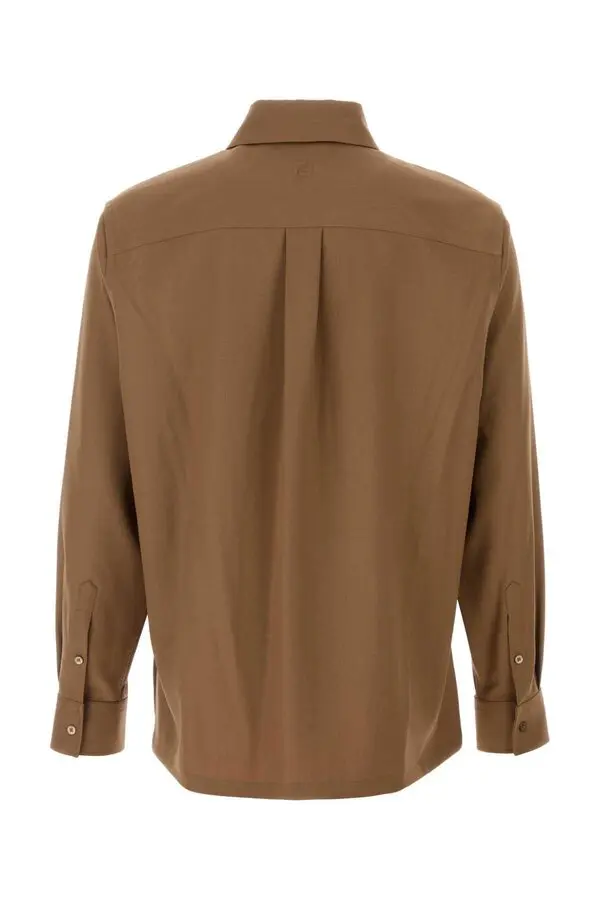 Fendi Camel Wool Shirt - Brown