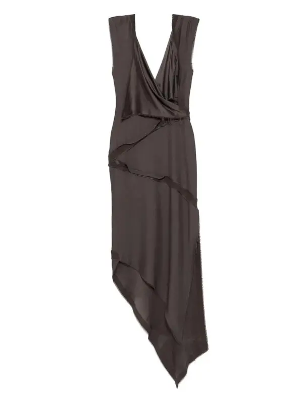 Attico Midi Dress With Twisted Detail - Brown
