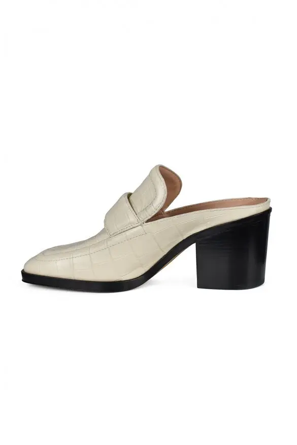 Bottega Veneta Croc Effect Leather Mules