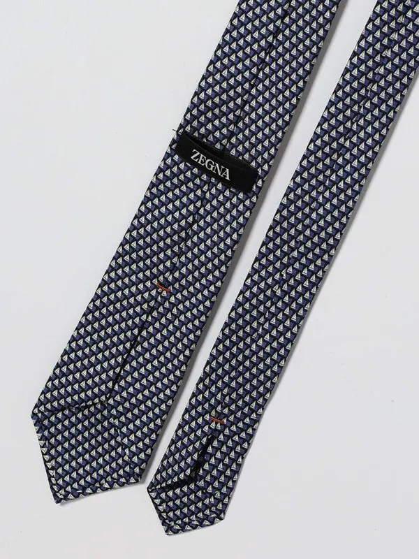 Zegna Silk Tie With All-over Sails Print