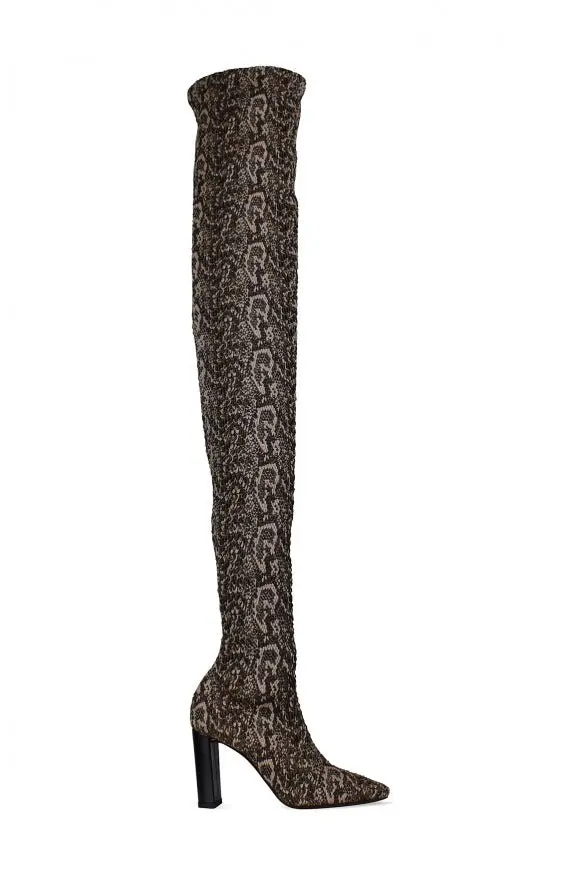 Saint Laurent Moon Thigh-high Boots - Cream