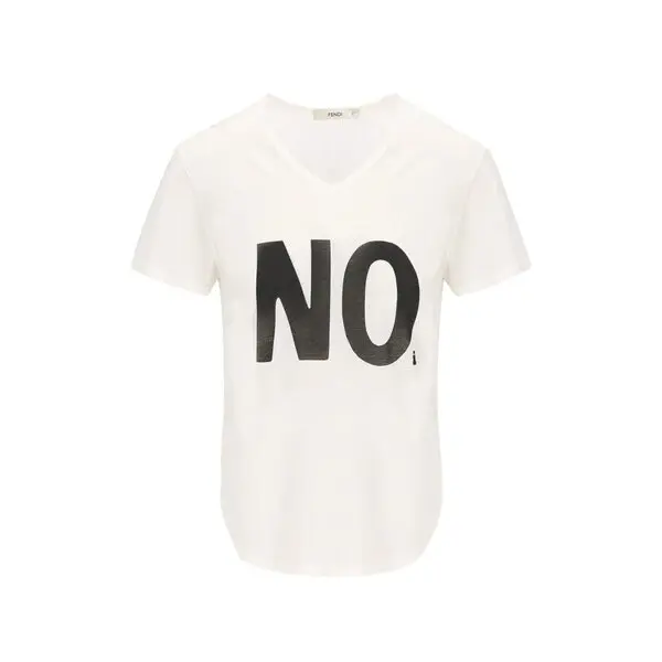 Fendi Short-sleeve V-neck T-shirt - White