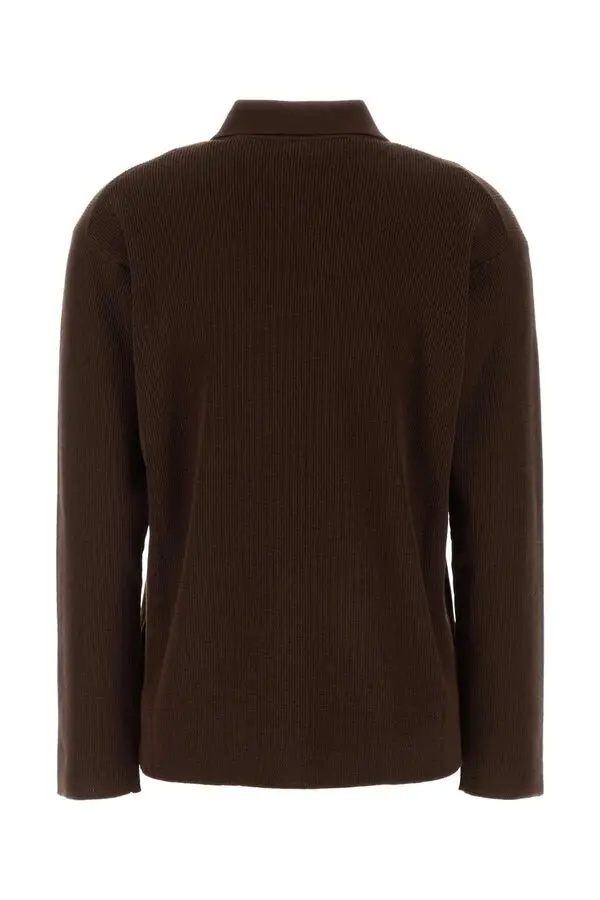 Miu Miu Chocolate Wool Polo Shirt - Brown