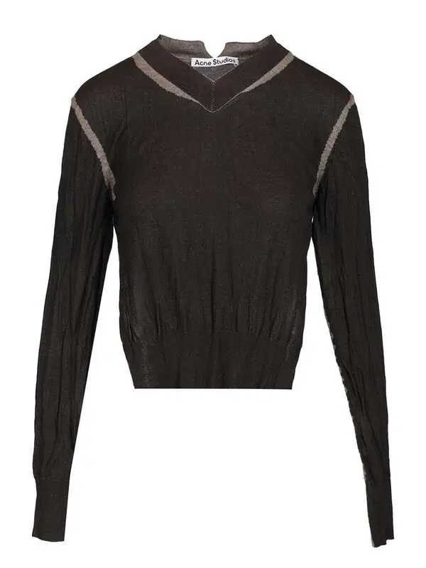 Acne Studios Crumpled V-neck Sweater - Brown