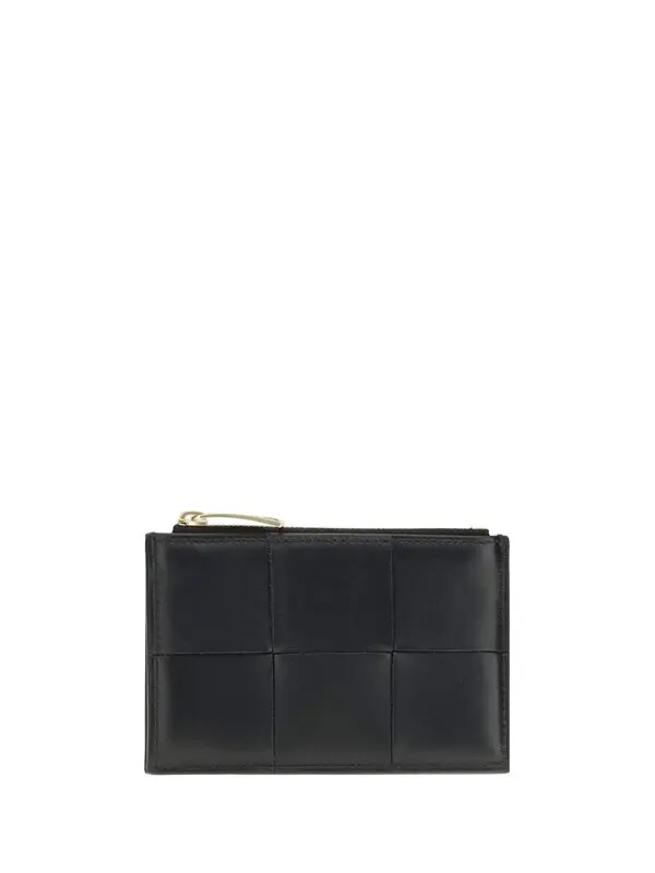 Bottega Veneta Lambskin Card Holder - Black