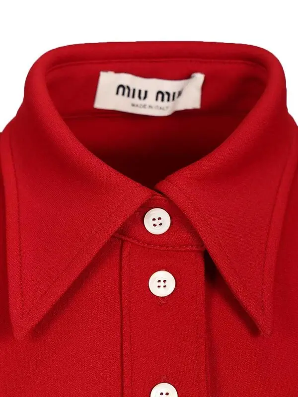 Miu Miu Technical Jersey Polo Shirt - Red