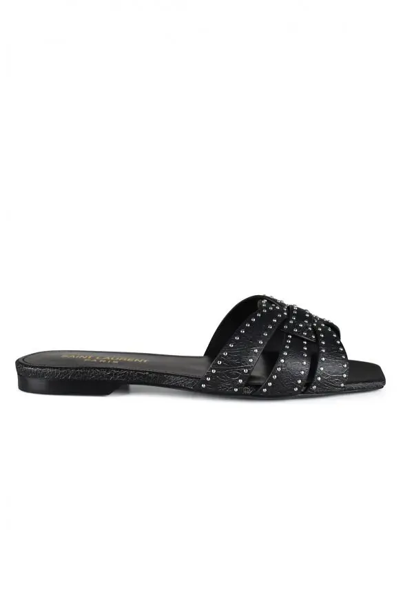 Saint Laurent Studded Mules - Black