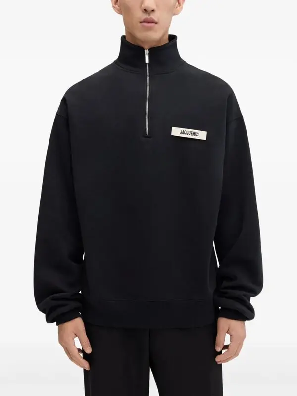 Jacquemus Half-zip Cotton Sweatshirt - Black