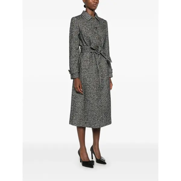 Dolce & Gabbana Herringbone Coat - Black
