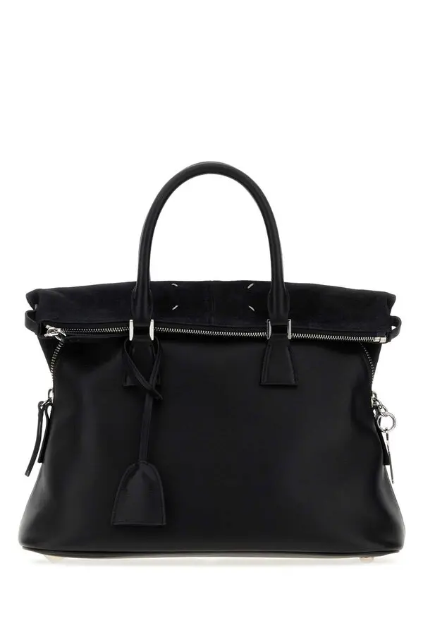 MAISON MARGIELA Leather Medium 5ac Soft Handbag - Black