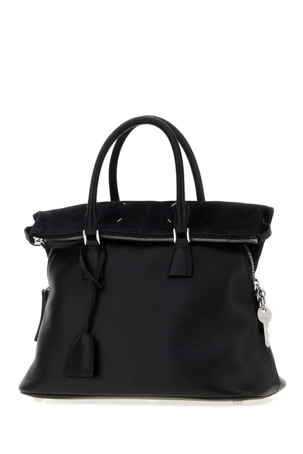 MAISON MARGIELA Leather Medium 5ac Soft Handbag - Black