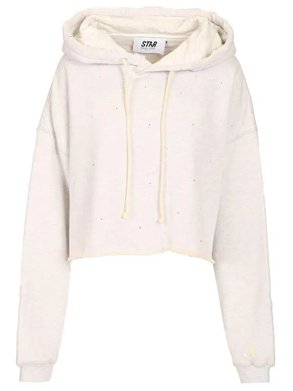 GOLDEN GOOSE Star Crop Sweatshirt - Gray