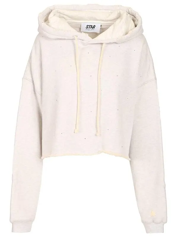 GOLDEN GOOSE Star Crop Sweatshirt - Gray