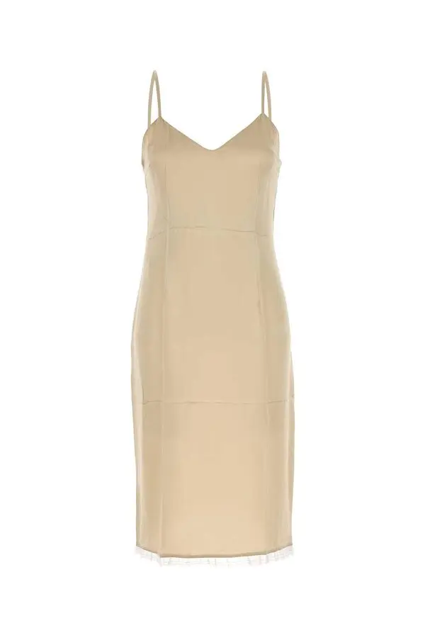 Prada Beige Satin Dress - Brown