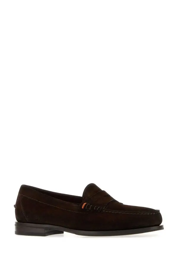 Santoni Dark Suede Quentin Loafers