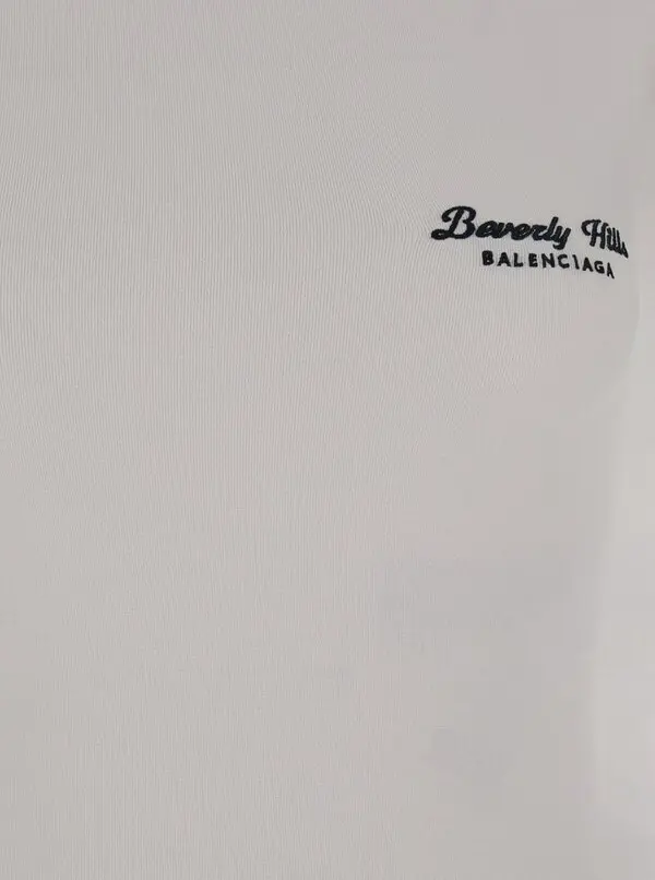 Balenciaga Beverly Hills Embroidered Peeling Stretch Jersey T-shirt - Multicolor