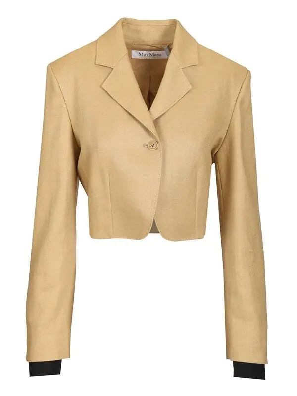Max Mara Linen Diagonal Crop Jacket