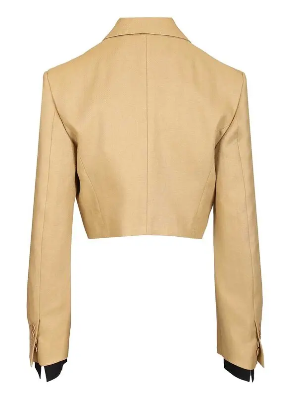 Max Mara Linen Diagonal Crop Jacket