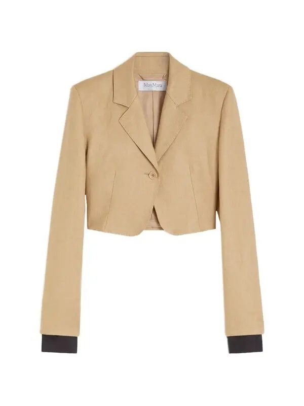 Max Mara Linen Diagonal Crop Jacket