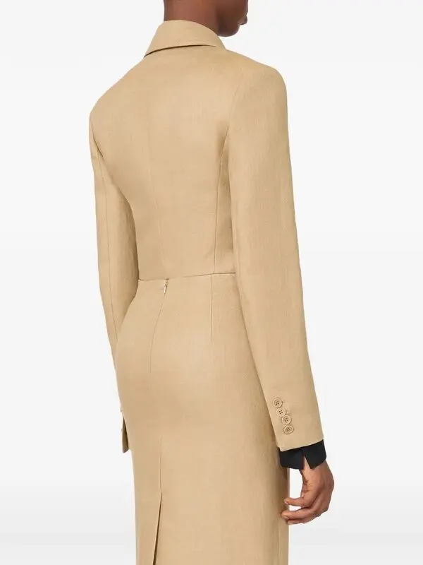 Max Mara Linen Diagonal Crop Jacket