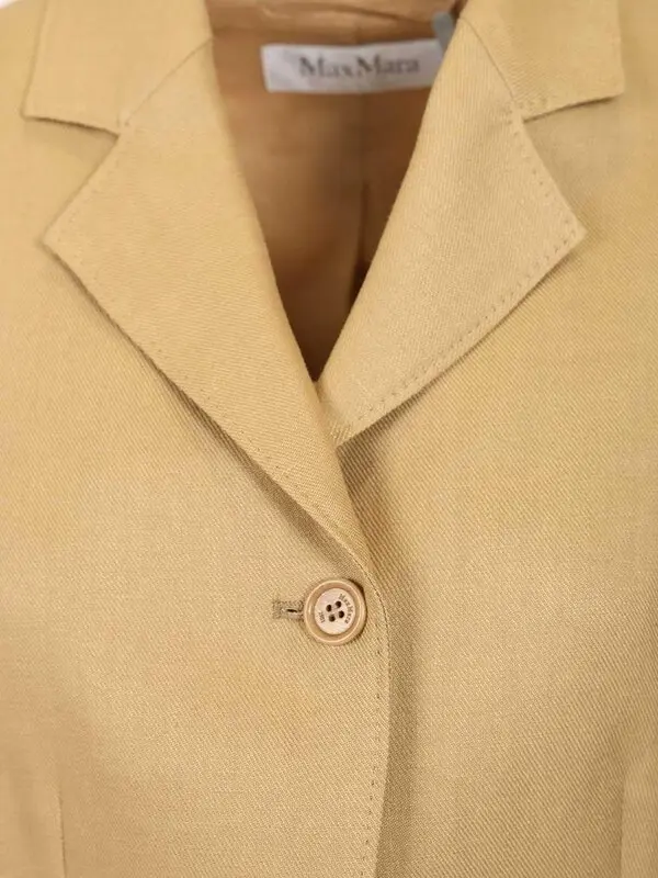 Max Mara Linen Diagonal Crop Jacket - Cream