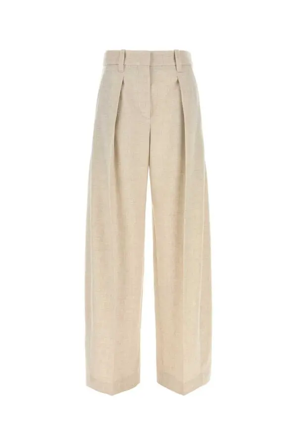 Brunello Cucinelli Beige Wool Blend Pant - Brown