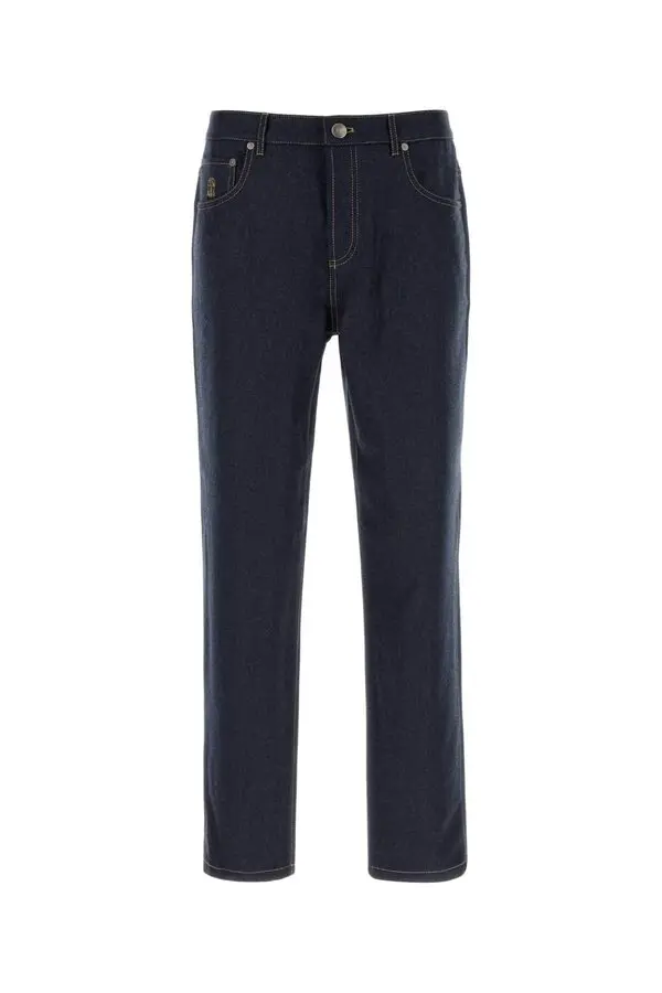 Brunello Cucinelli Dark Felt Pant - Blue