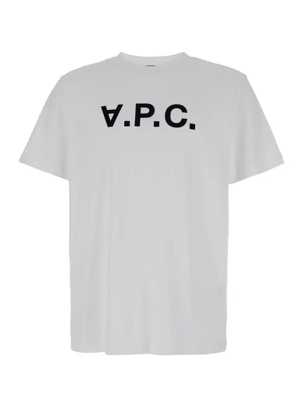 A.p.c. Oversized T-shirt With Logo Print On The Front In Cotton - White