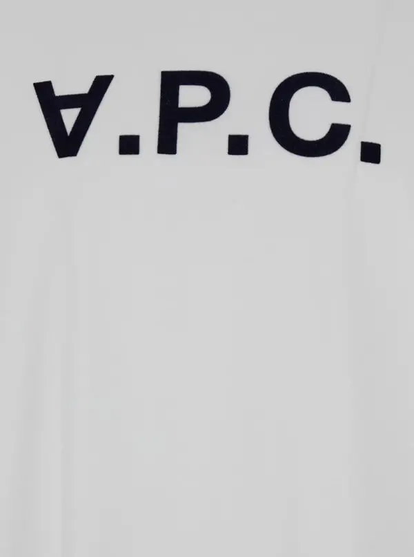 A.p.c. Oversized T-shirt With Logo Print On The Front In Cotton - White