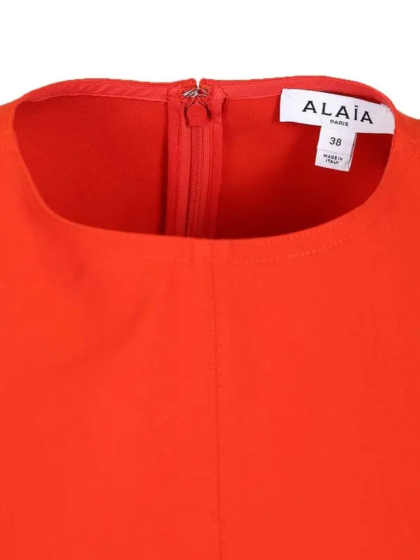 Alaïa Cropped Top In Cotton Gabardine With Band - Red
