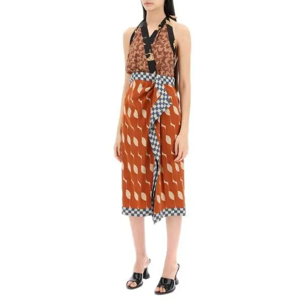 Dries Van Noten Dole Patchwork Dress With American Neckline