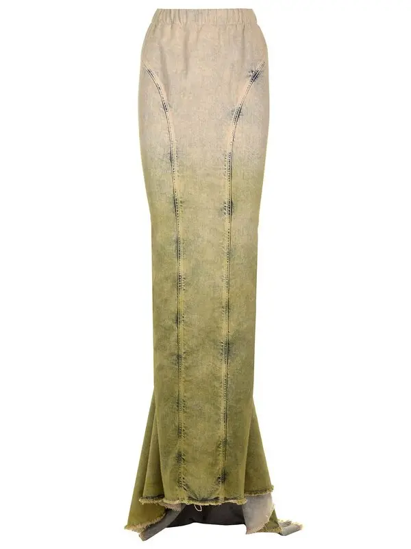 Moncler Denim Mermaid Skirt - Green
