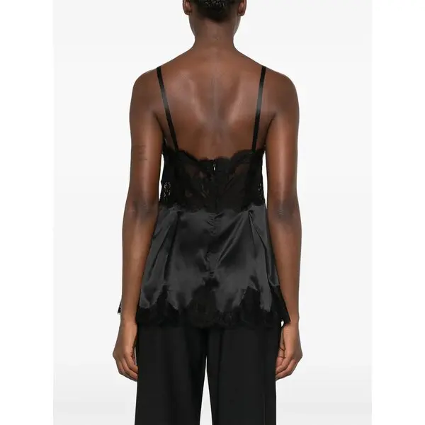 Dolce & Gabbana Silk Blend Lace Trim Camisole Top