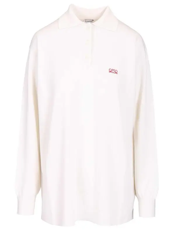 Loewe Cashmere And Silk Blend Polo Shirt - White
