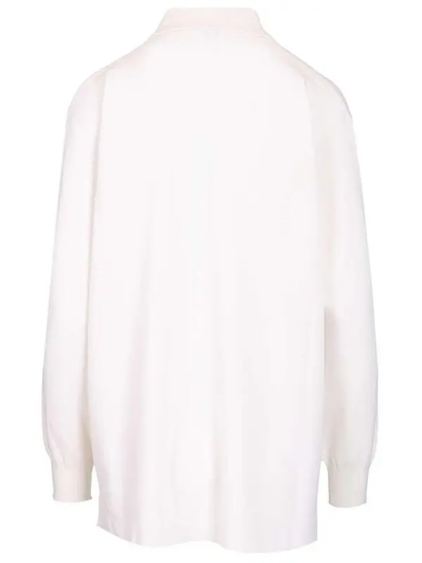 Loewe Cashmere And Silk Blend Polo Shirt - White